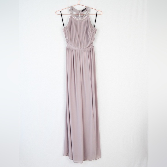 ASOS | Dresses | Asos Tfnc Embellished Grey Size 4 Formal Dress | Poshmark